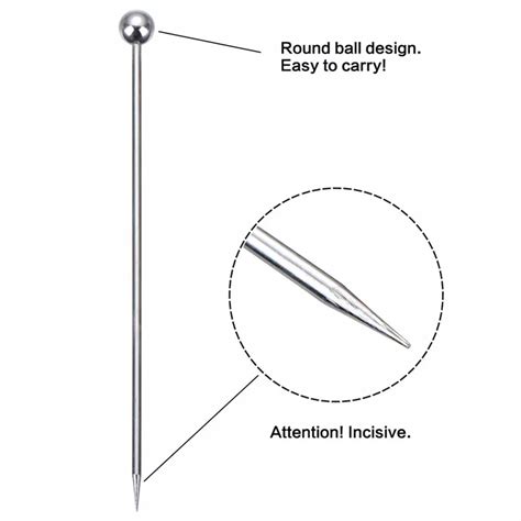 Reusable Stainless Steel Fruit Skewers Sticks 4 3 Inches 11cm Cocktail