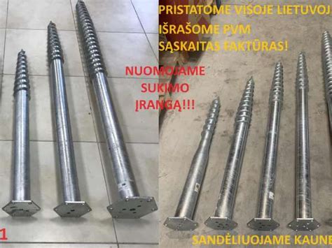Sraigtiniai Poliai Pamatams Visoje Lt Išparduodam Skelbiult