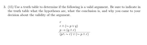 Solved Use A Truth Table To Determine If The Chegg