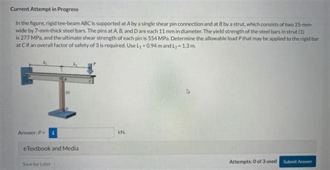 Solved In The Figure Rigid Tee Beam ABC Is Supported At A Chegg