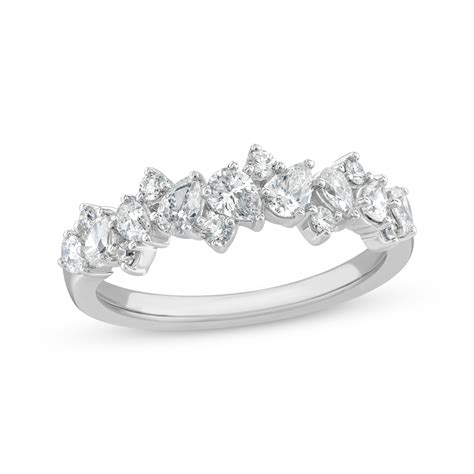 Now Forever Pear Shaped And Round Cut Diamond Scatter Anniversary Band