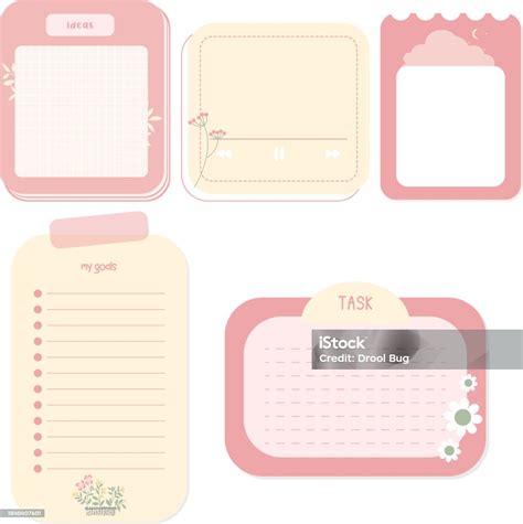 Cute Girly Notepad Stock Illustration Download Image Now Personal