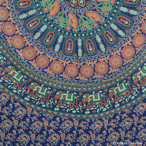 Queen Psychedelic Indian Multicolor Mandala Medallion Tapestry Wall