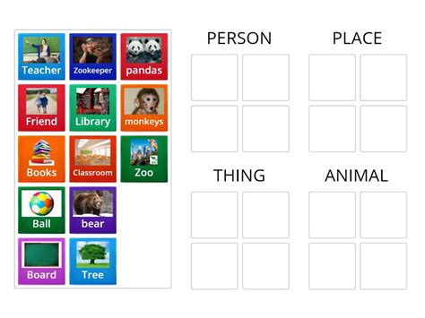 Classify The Nouns By Placing Them In The Correct Column Amco Book 1