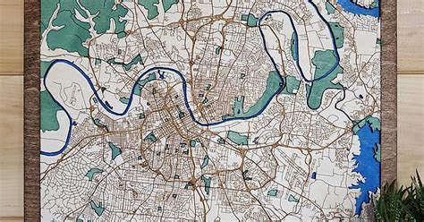 I Turn Urban Design Into Map Based Wall Art Like This 3d Wooden Map Engraving Of Nashville