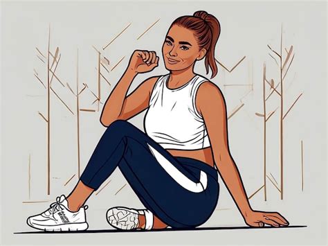 Premium Vector A Drawing Of A Woman Sitting On The Ground With Her
