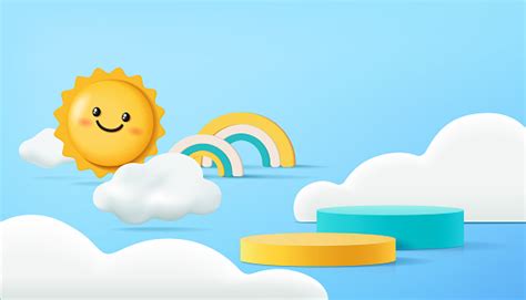 서서 다채롭게 전시하십시오 3d 렌더링 광고를위한 장면 연단 전시 또는 쇼케이스를위한 미니멀리스트 모형 강단에 대한 스톡 벡터