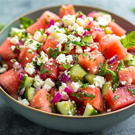 Feta Watermelon Salad Tasty Chow