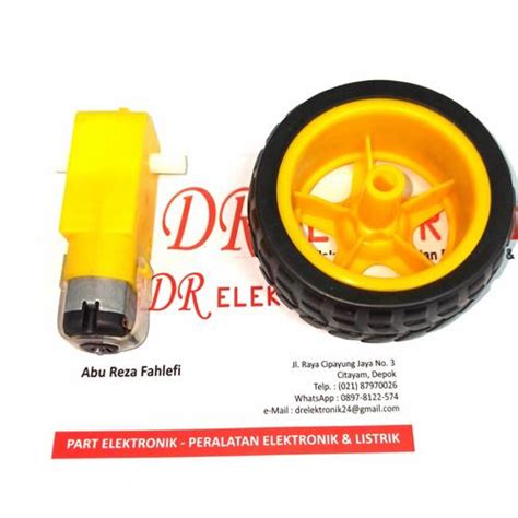 Jual Motor DC Gearbox Gear Box Kuning Roda Arduino V Kota Depok DR ELEKTRONIK DEPOK