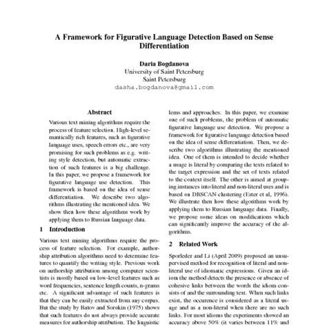 A Framework For Figurative Language Detection Based On Sense Differentiation Acl Anthology
