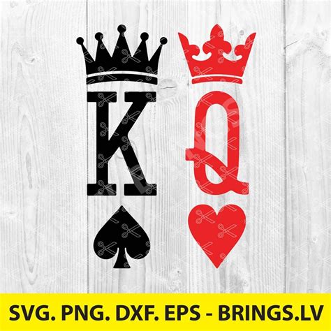 King And Queen SVG King Of Spades SVG Queen Of Hearts SVG PNG