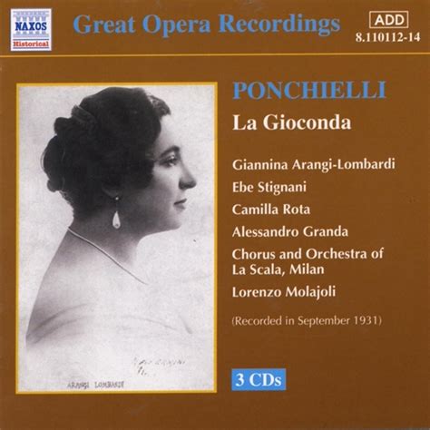 Amilcare Ponchielli La Gioconda 3 CDs Jpc De
