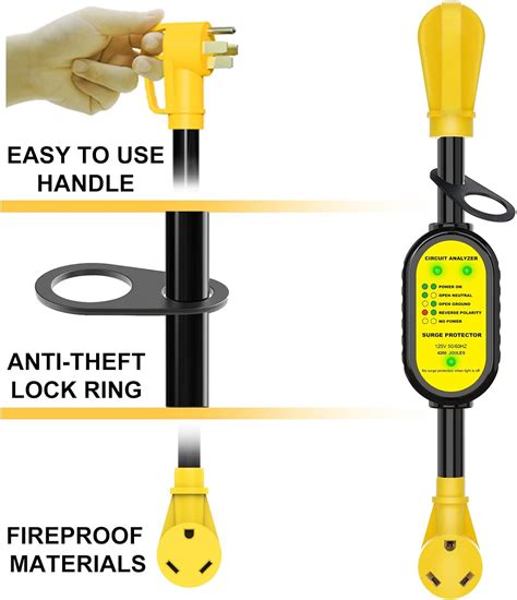 Eygde Adaptador Rv De 50 Amperios A 30 Amperios Protector De