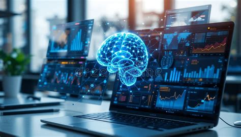 A Conceptual Image Depicting Artificial Intelligence Analyzing Big Data Through Floating