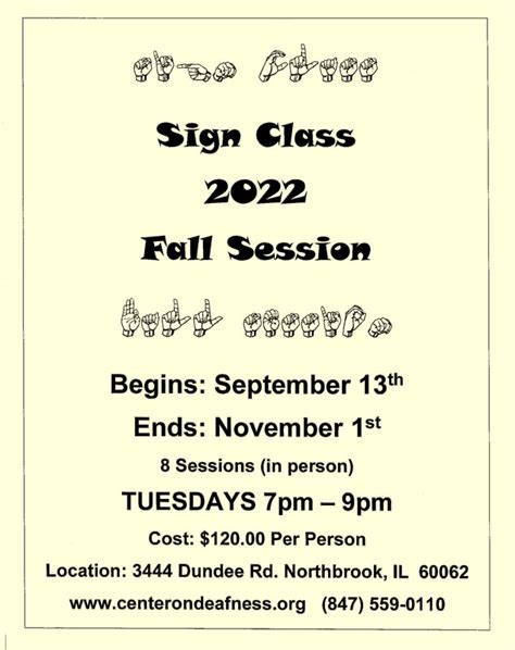 Sign Language Classes The Center On Deafness