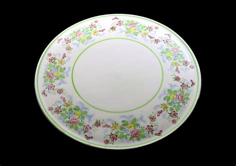 Footed Cake Plate Tashiro Shoten Ltd Nagoya Japan Round Floral Platter Porcelain