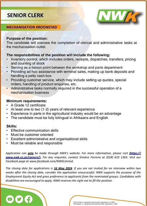 Wendy Masote On Linkedin Senior Clerk Free State Application Can