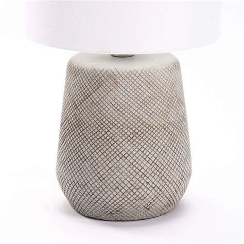 Decofurn Table Lamp Crossed Ceramic Base Cream Fabric Decofurn