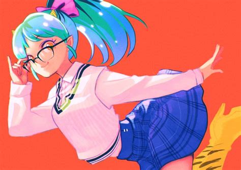 Jj Ssspulse Lum Urusei Yatsura Commentary 1girl Adjusting