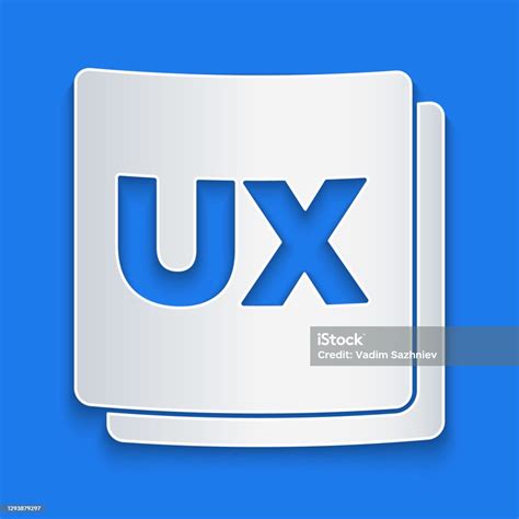剪紙 Ui 或 Ux 設計圖示隔離在藍色背景上紙藝術風格向量向量圖形及更多互聯網圖片 互聯網 使用者體驗 健保和醫療 Istock