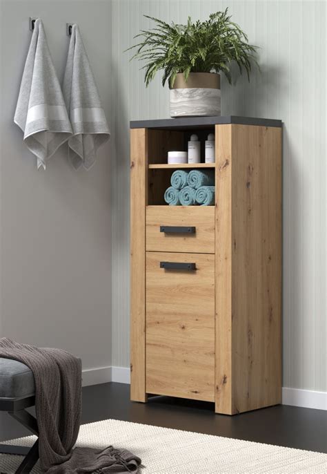 Badezimmer Kommode Follow In Artisan Eiche Und Grau