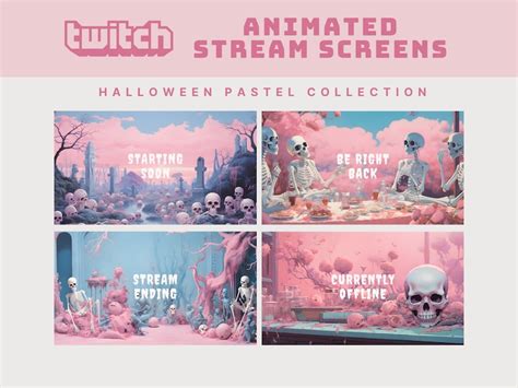 Pastel Halloween Animated Stream Screen Pink Halloween Twitch Stream