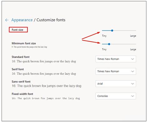 How To Modify Font Size In Chromium Microsoft Edge Browser