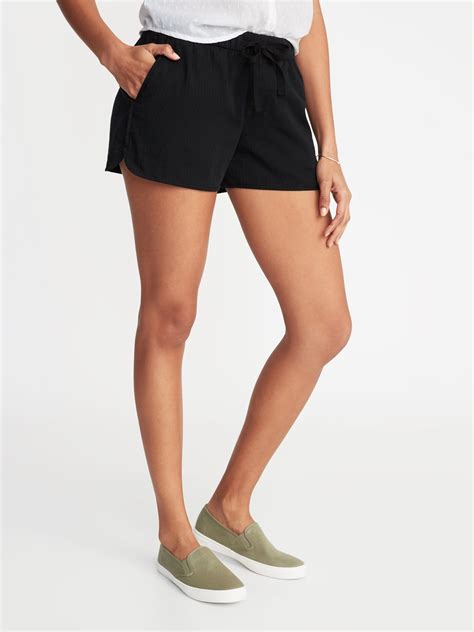 Mid Rise Twill Pull On Shorts For Women 4 Inch Inseam Old Navy