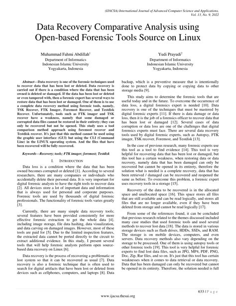 Pdf Data Recovery Comparative Analysis Using Open Based Forensic