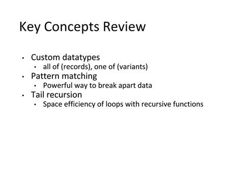 Ppt Understanding Tail Recursion And Pattern Matching In Functional