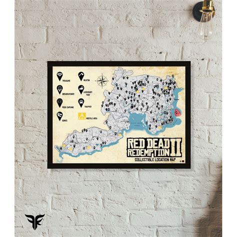 Quadro Mapa Localizacoes De Itens Red Dead Redemption 2 Shopee Brasil