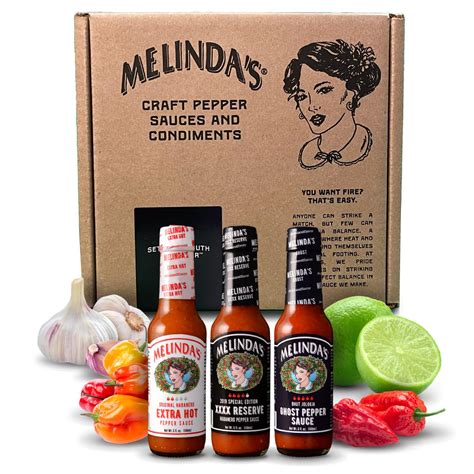 Melindas Habanero Hot Sauce Variety Pack Extra Spicy Gourmet Hot