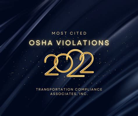 Osha Top 10 Most Cited Violations Fiscal Year 2022 Transportation