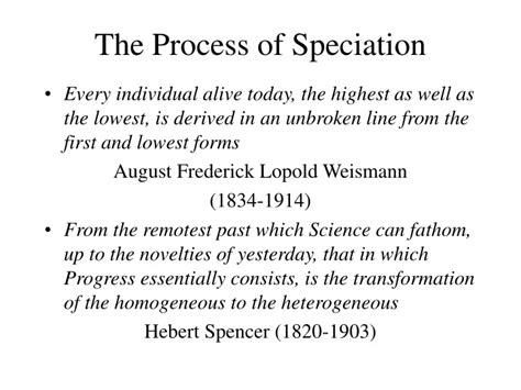 PPT The Process Of Speciation Evolution Species Formation And Reproductive Isolation
