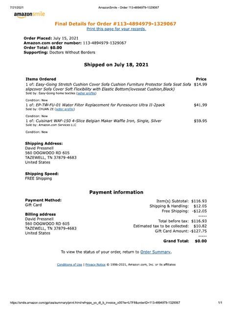 Amazon Invoice Pdf