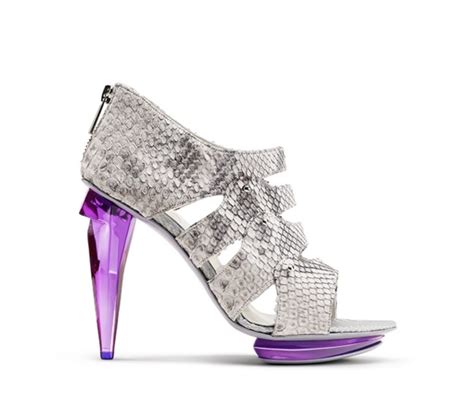 Purple Plexiglass Heel Metallic Leather Aluminium Shoes Slaylebrity