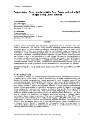 Segmentation Based Multilevel Wide Band Compression For Sar Images