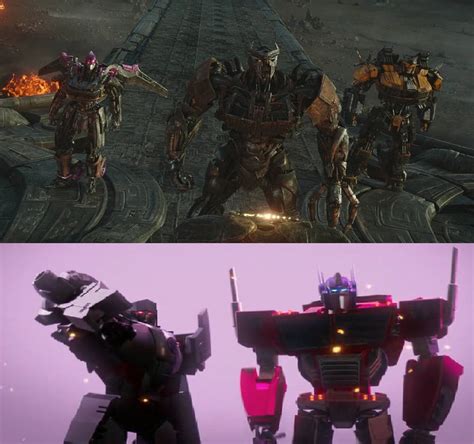 Megatron And Optimus Prime Vs Terrorcons By Mnstrfrc On Deviantart