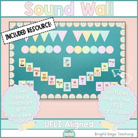 Ufli Aligned Phonics Bundle Pastel Colors Watercolor Images Sound Wall