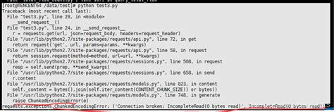 Requestsexceptionschunkedencodingerror Connection Broken Incompleteread0 Bytes Read
