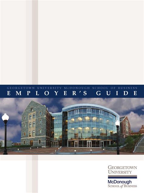 Mba Employers Guide By Georgetown University Mcdonough School Of