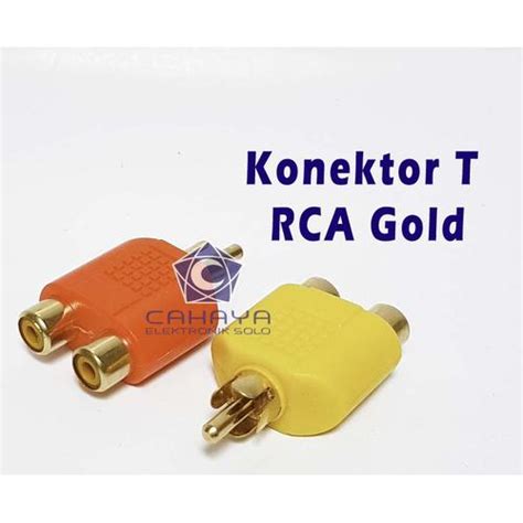 Jual Konektor T Rca Gold Jack Cabang Y Soket Female Ke Male Sambungan Jek Kota Surakarta