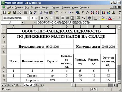 Готовая таблица Excel для учета товара