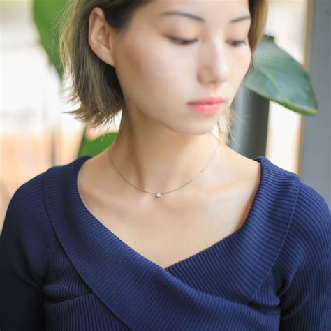 宝石矿工单钻系列 18k黄金六爪钻石锁骨链玫瑰金单颗钻石项链女虎窝淘