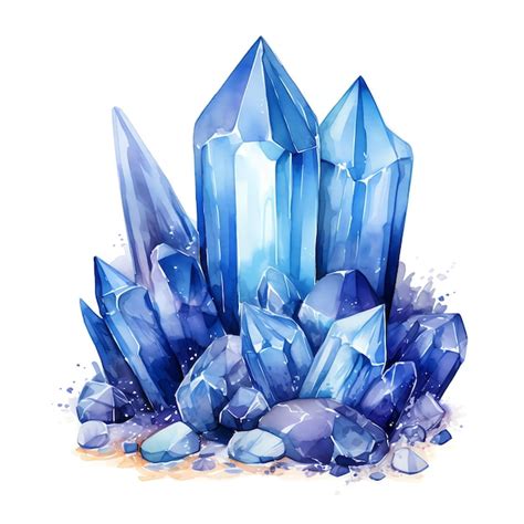 Wunderschöne mystische Kristalle Fantasy Aquarell Märchen Clipart