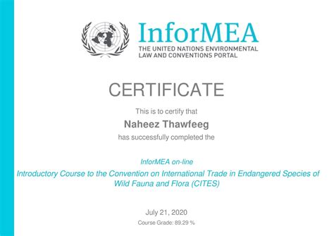 Naheez Thawfeeg S Blog First UN Course Completed With Certificate