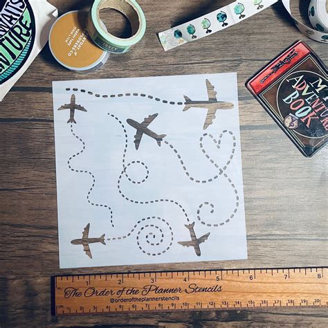 Flight Path Stencil Inking Cover Planner Bullet Journal Art Journal I