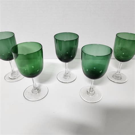 Green Wine Glasses Etsy