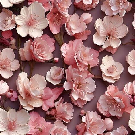 Seamless Patterns Sakura Premium Ai Generated Image