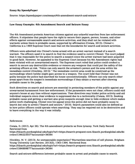 📌 Law Essay Example 4th Amendment Search And Seizure